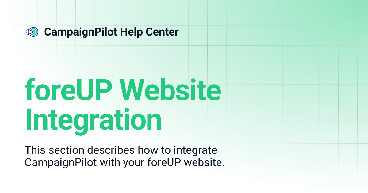 foreUP Website Integration | CampaignPilot Help Center
